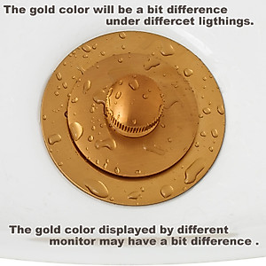 Artiwell Push & Lock Tub Trim Set with Single-Hole Overflow Faceplate, Bathtub Conversion Kit Assembly with Conversion Bar, Universal Fine/Coarse Thread, No Putty Installation (Brushed Gold)