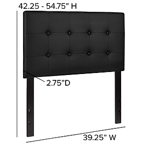 Flash Furniture Lennox Tufted Upholstered Twin Size Headboard in Black Vinyl