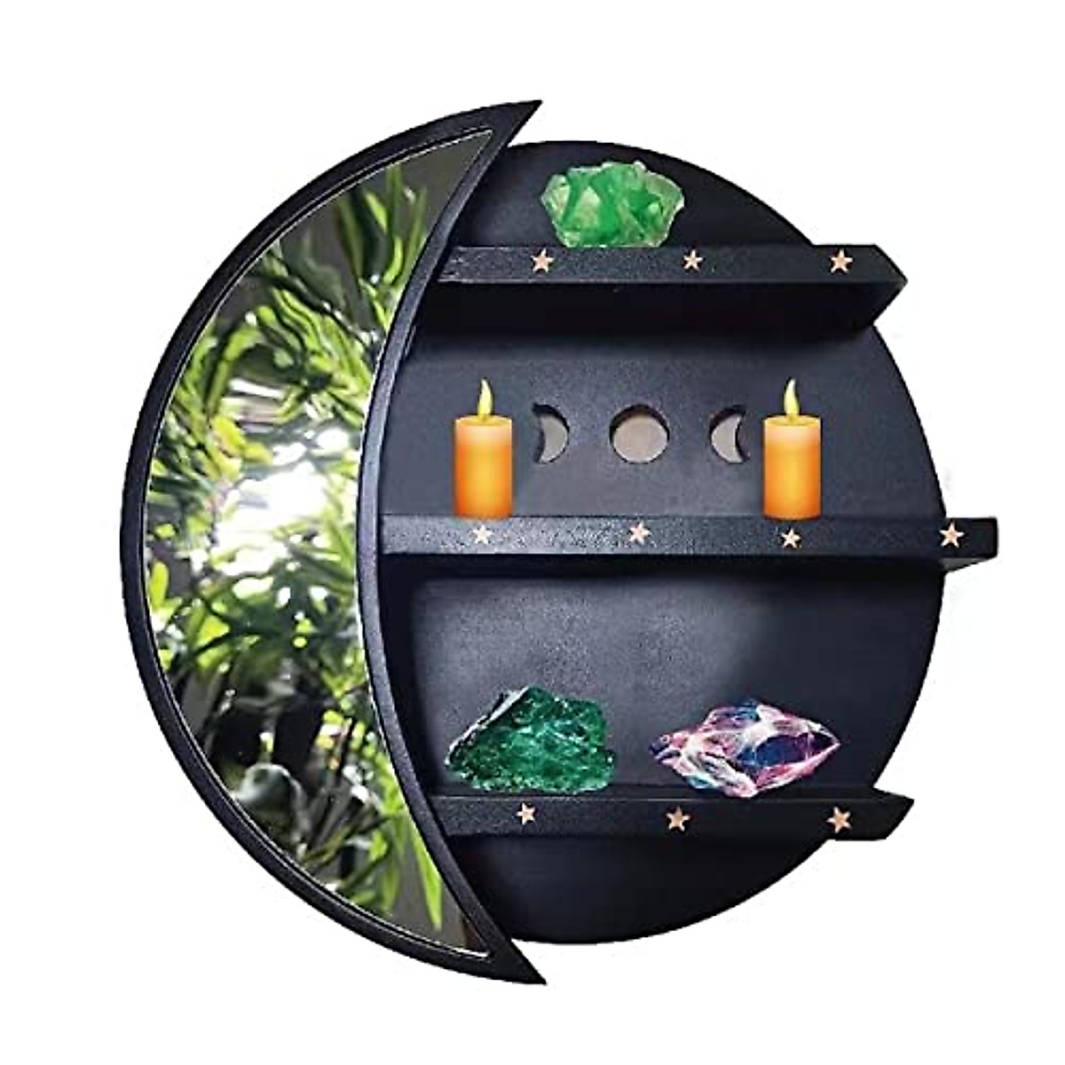 YARLED Gothic Witch Crystal Decoration Rack, Huiles Essentielles, Petites Plantes Et œUvres D'Art - Bohemian Wind Wall Decoration Rack -, Hanging Rack PréSentoir En Bois (Tree of Life)