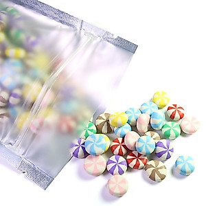 QQ Studio Pack of 100 Translucent/Silver/Color Stand-Up Resealable Zipper Pouch (4.7" x 7.1", Matte Purple)