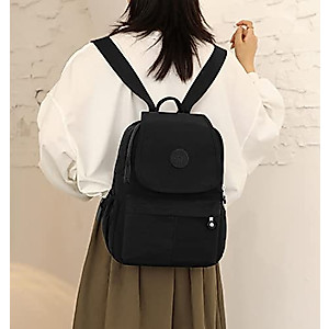 Collsants Women Small Backpack Purse Nylon Mini Backpack for Teen Girls Casual Fashion Daypack(Black)