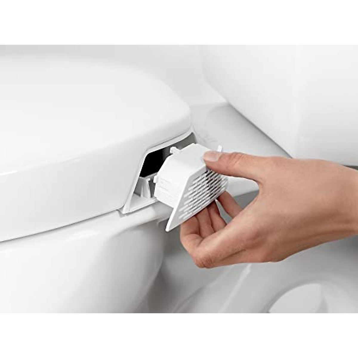 KOHLER 5588-0 Purefresh Elongated Nightlight, Grip-Tight Bumpers, Quiet-Close Release Hinges, Quick-Attach Hardware, No Slam Toilet Seat, White