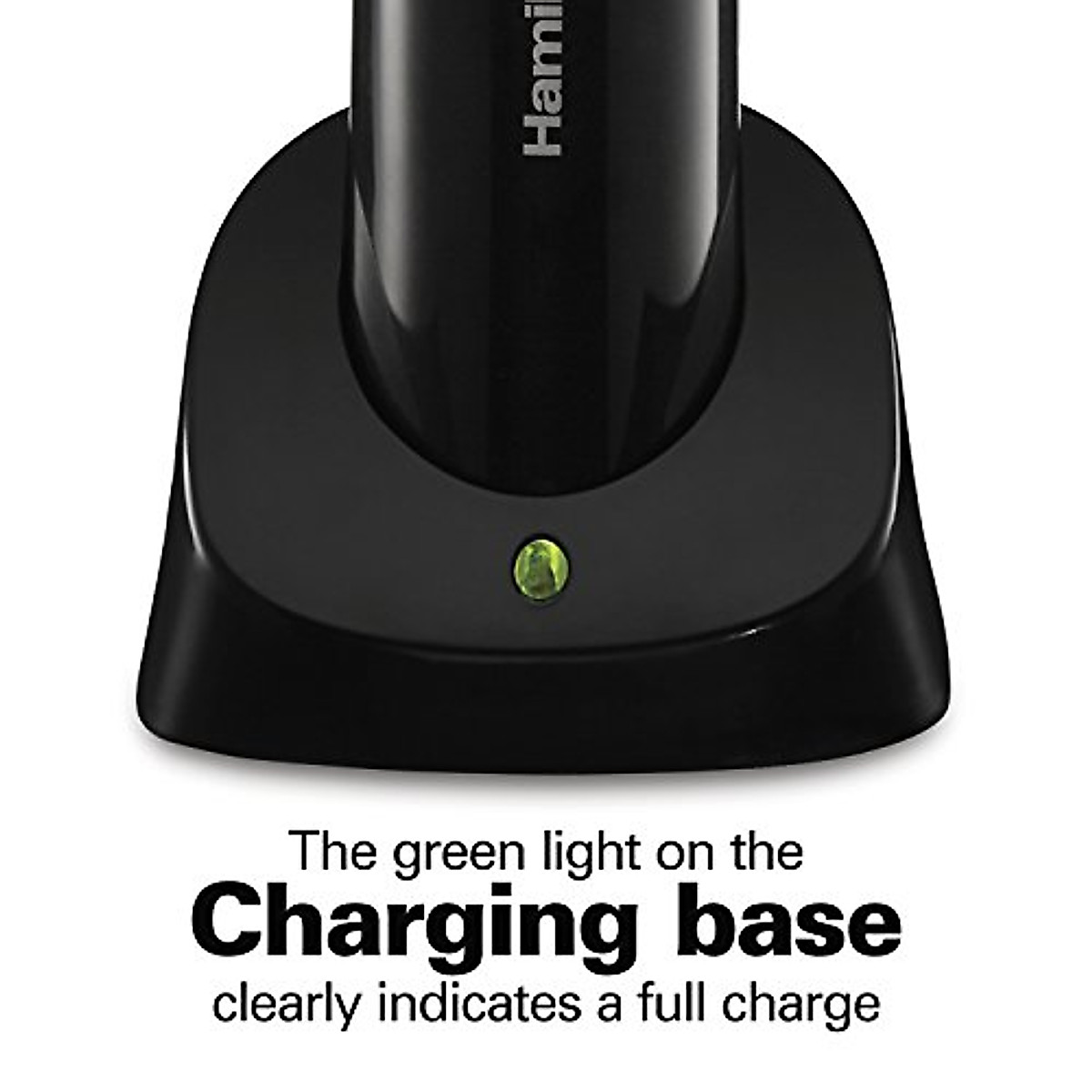 Hamilton Beach 76610 Cordless Electric Wine Bottle Opener with Battery Charger, Foil Cutter and Comfortable Grip, Portable, Black