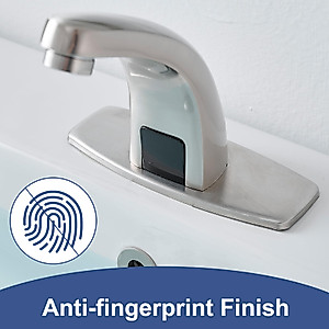 BWE 6.3 Inch Sink Hole Cover Bathroom Vessel Vanity Sink Faucet Rectangle Cover Deck Plate for 1 Or 3 Hole Escutcheon Brushed Nickel