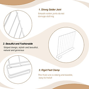 IVONNEY Wire Shelf Dividers Closet Organization, 8 Pack Metal Closet Dividers, White Wire Shelf Separators - Closet Shelf Dividers for Wood Shelves, Vertical Wire Shelving Dividers