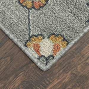 Maples Rugs Fleur Contemporary Motif Kitchen Rugs Non Skid Accent Area Carpet [Made in USA], Radiant Grey, 2'6 x 3'10