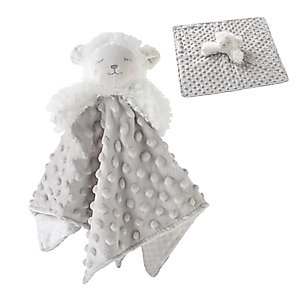 Truwelby Baby Security Blanket, 16 inch Ultra Soft Minky Dot Fabric Sweet Loveys for Babies, Baby Blanket with Stuffed Animals, Animal Blanket Baby Cuddle Blanket Baby Gifts for Boys and Girls