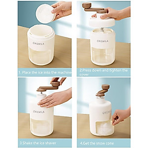 Slushie Machine Snow Cone Machine Portable Ice Crusher and Shaved Ice Machine Manual Crushed Ice Crusher Maker for Home With Ice Cube Trays