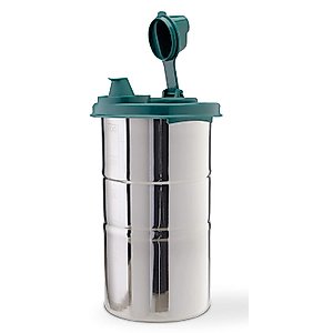 Signoraware Easy Flow Stainless Steel Oil dispenser Bottle with Lid and Cap, Air-Tight Spill-Proof, Food Grade Pourer Drizzler 650 ml (Forest Green) Set of 1
