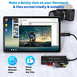 7 in 2 USB C 3.0 Card Reader, USB SD Card Adapter for SD, CF, TF, MS, Micro SD, XD Cards Multi Memory Card Reader Adapter Hub for Windows, macOS, Linux, Android