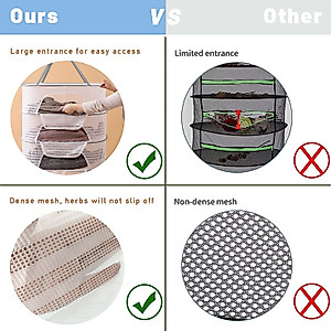 Herb Drying Rack Hanging Drying Rack Mesh for Plants Herb Dryer 4 Layer Collapsible Dry Net with Zipper, Hanging Mesh Net for Plants Hanging Drying, Clothes Dry Basket for Fruits, Flowers, Fish, Doll