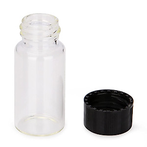 stonylab Clear Glass Sample Vials with Cap, Screw Cap Sample Vials Clear Glass Liquid Sampling Bottle Reagent Bottle with Cap Closure (10ml (42 Packs))