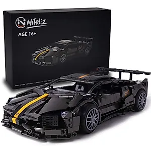 Nifeliz L670 Sports Car MOC Building Blocks and Construction Toy, Adult Collectible Model Cars Set to Build, 1:14 Scale Sports Car Model (1337 Pcs)