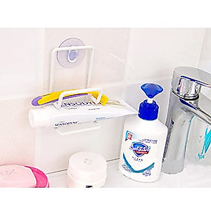 Yoxebo Sponge Holder with Suction Cups,2 Pcs Kitchen Bathroom Sink Storage Organizer Caddy,Small Storage Holder for Sponges Soaps (White)