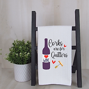 Home Bar, Dish Towels, Kitchen Towel, Tea Towels, Bar Towel, Bourbon, Funny Bar Towel, Bourbon Bar, Bar, House Bar, Funny Dish Towel Corks are for Quitters Towel