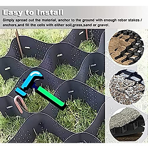 HAUTHE Ground Grid Anti-Slip Soil Geocell Stabilizer Geogrid, Flexible Ground Grid for Walkways Garden Parking, Cuttable Permeable Geo Grid for Subgrade Work (Size : 3mx8m (9.8ftx26.2ft))