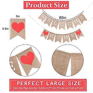 Welcome Home Burlap Banner - Personalized Welcome Home Banner, Homecoming Party Banner,Welcome New Home,Housewarming Party Decoration (Welcome Home Banner)