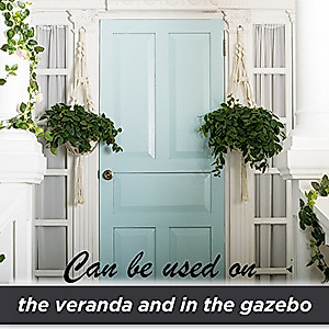 Bulky Plant Hanger Macrame Handmade Indoor Outdoor Decoration Hanging Planter Cotton Rope Basket 0.24in Thick Sturdy for Round & Square Flower Herbs Pots (No Pots No Plants) 46in, 4 Legs, 2 pcs