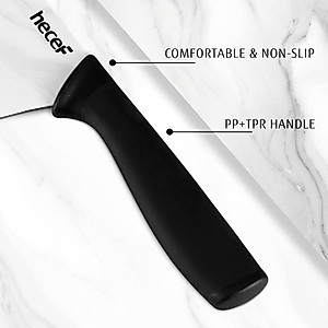 hecef Kitchen Knife Set with Marble Pattern, Non-stick Ceramic Coated Stainless Steel Blades with Protective Sheaths, Professional Chef Knife Set for Kitchen, Restaurant, Camping and Home