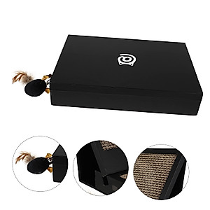 CORHAD 1 Set Cat Scratching Post Cat Floor Scratching Pad Pet Scratching Pad Corrugate Cat Board Cat Scratching Rug Cat Sleeping Mat Wear-Resistant Scratch Black Corrugated Paper