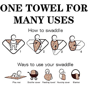 UDERUI Newborn Swaddle Blanket, Baby Receiving Blanket Wrap with Headband for 0-3 Month Baby Girl and Boy, One Size (Red Floral)