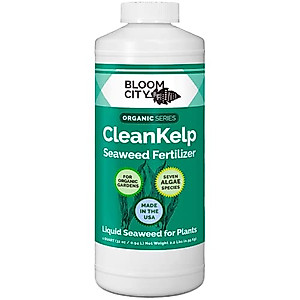 Organic Liquid Kelp Fertilizer - Seaweed Fertilizer for Plants - Concentrated Kelp & Seaweed Extract, Quart (32 oz) Makes 180 Gallons