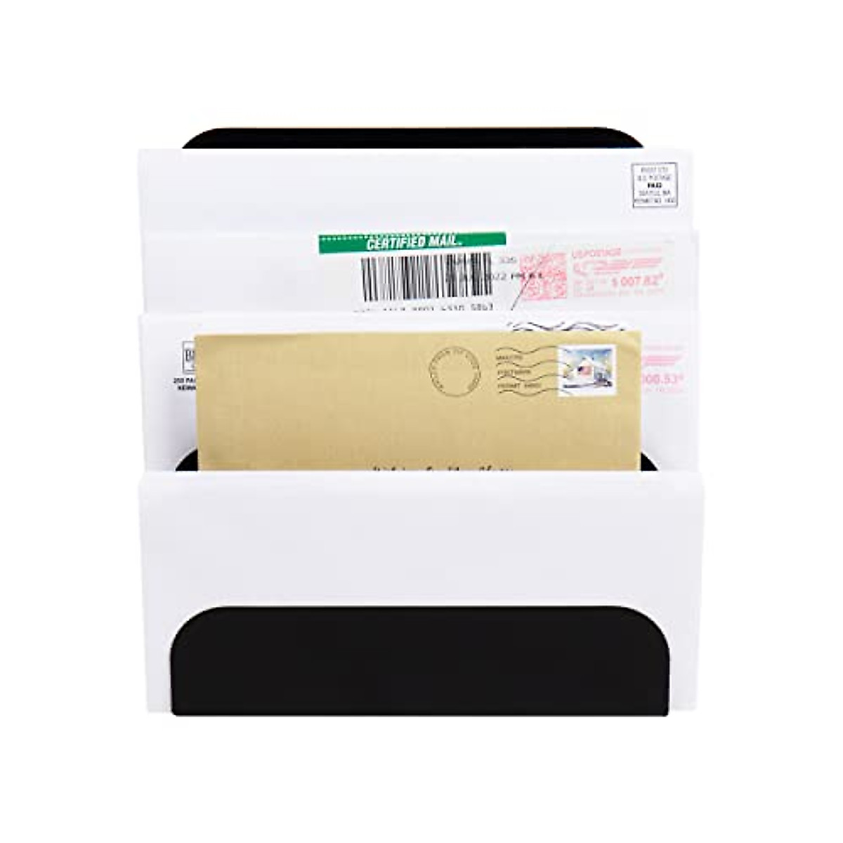 Mind Reader Vertical Desk File Organizer, 6 Slots, Black