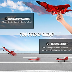 crohorizon Remote Control Airplane for Kids Over 12 Years of Age with 2 Batteries,2 Channel Foam RC Plane Toys for Boys and Girls-Red