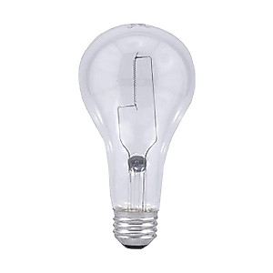 SYLVANIA Incandescent 200W A21 Utility Light Bulb, 3880 Lumens, 2850K, Medium Base, Clear, Soft White - 1 Pack (15476)