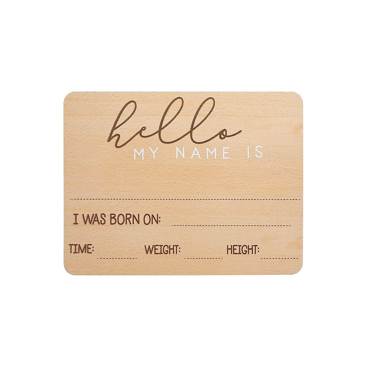 Pearhead Baby Welcome Sign, Gender-Neutral Hello Baby Arrival Photo Prop, Hospital Birth Announcement, Newborn Birth Stats Board Photo Prop, 8.25" x 11", Wood