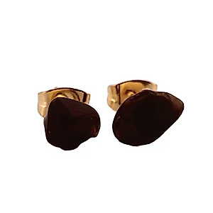 Natural Black Onyx Gold Stud Earrings NBOGSE2