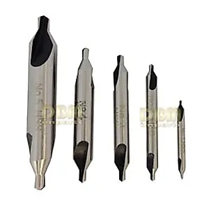 5 PC Center Drill Set Premium M2 HSS 60 Degree Angle Bit Size #1,2 3,4,5