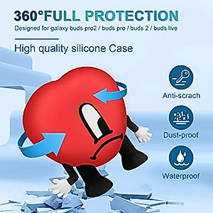 Cute Case for Samsung Galaxy Buds 2 Pro (2022) / Buds 2 (2021) / Buds Pro (2021) / Buds Live (2020), Cute 3D Cartoon Anime Design Soft Silicone Cover