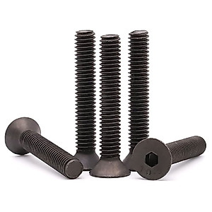 RoyceMart 5/16"-18 x 1-1/2 inch Flat Head Socket Cap Screws Grade 10.9 Alloy Steel, Black Oxide, Counterskunk Head, Full Thread, Pack of 10
