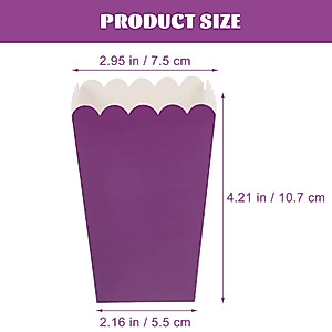 jojofuny 50pcs Boxes Popcorn Box Snack Candy Popcorn Bags Snack Containers Paper Popcorn Buckets Popcorn Cups Mini Popcorn Buckets 250g White Cardboard Purple Disposable Ice Bucket
