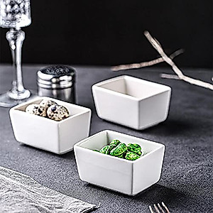 Sizikato 2pcs Pure White Porcelain Sugar Packet Holder Tea Bag Bowl, 5 Oz