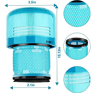 Premium Vacuum Filter Replacement Part Compatible with Dyson V15 Detect, Dyson V11 Animal Filter, Dyson V11 Filter, Dyson V15 Filter, Dyson V15 Detect Filter, Compare to Part 970013-02 (2 Filters)