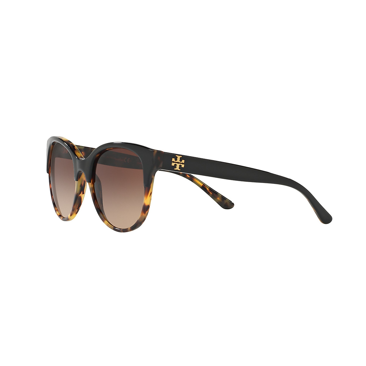 Tory Burch TY7095 Sunglasses 160113-54 - Black/Tortoise Frame, Dark Brown TY7095-160113-54
