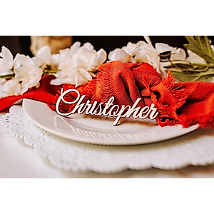 Customized Wooden Name Tags for Place Setting, Personalized Place Cards for Weddings, Bridal Showers and Events, Cursive Laser Cut Seating Cards