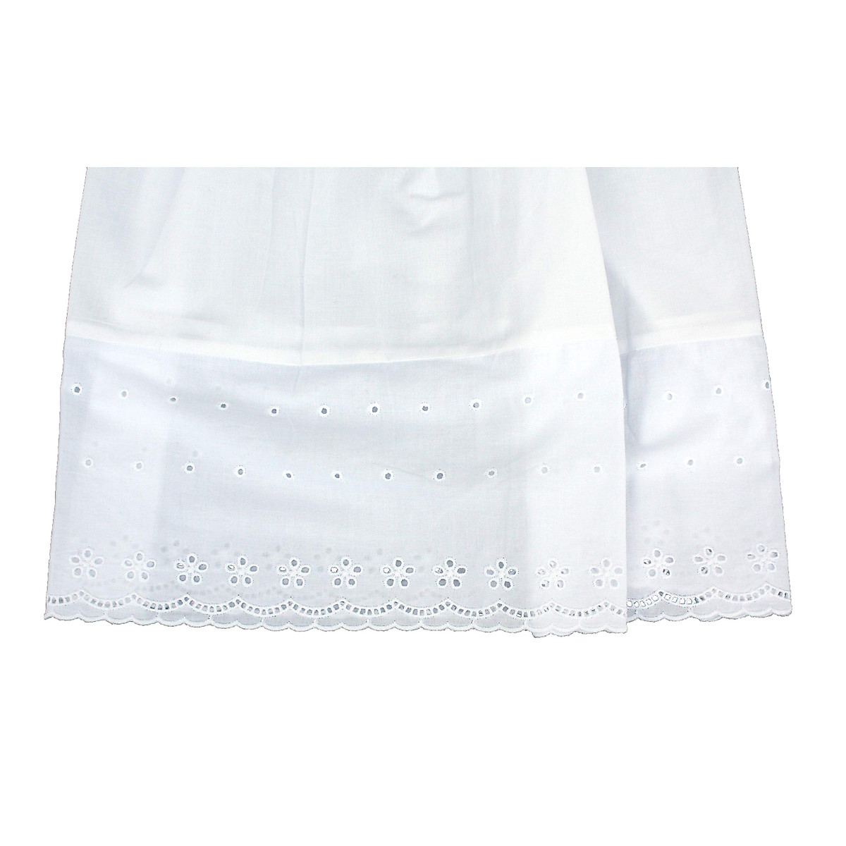 100% Cotton Dress Christening Gown Baptism Gown with Lace Border (Newborn (Birth-7 lbs)) White