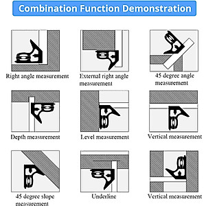 Utoolmart 300mm Yellow Base Stainless Steel Framing Square Right Angle Ruler Thicken Try Square Ruler Tools for Carpenter Engineer 1 Pcs