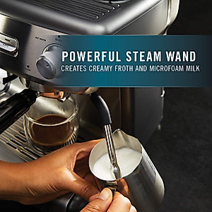 Calphalon Espresso Machine with Coffee Grinder, Tamper, Milk Frothing Pitcher, and Steam Wand, Temp iQ 15 Bar Pump, Stainless Steel