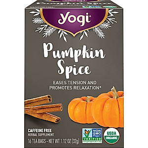 Yogi Tea Pumpkin Spice Tea - 16 Tea Bags per Pack (4 Packs) - Limited Edition Organic Pumpkin Spice Tea Bags - Perfect for the Holidays - Includes Cinnamon Bark, Cardamom Pod, Nutmeg Kernel & More