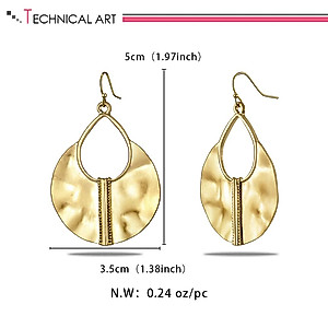 LILIE&WHITE Burnt Gold Ethnic Dangle Earrings For Women Fashion Hammered Earrings Costume Jewelry For Women Boho Earrings