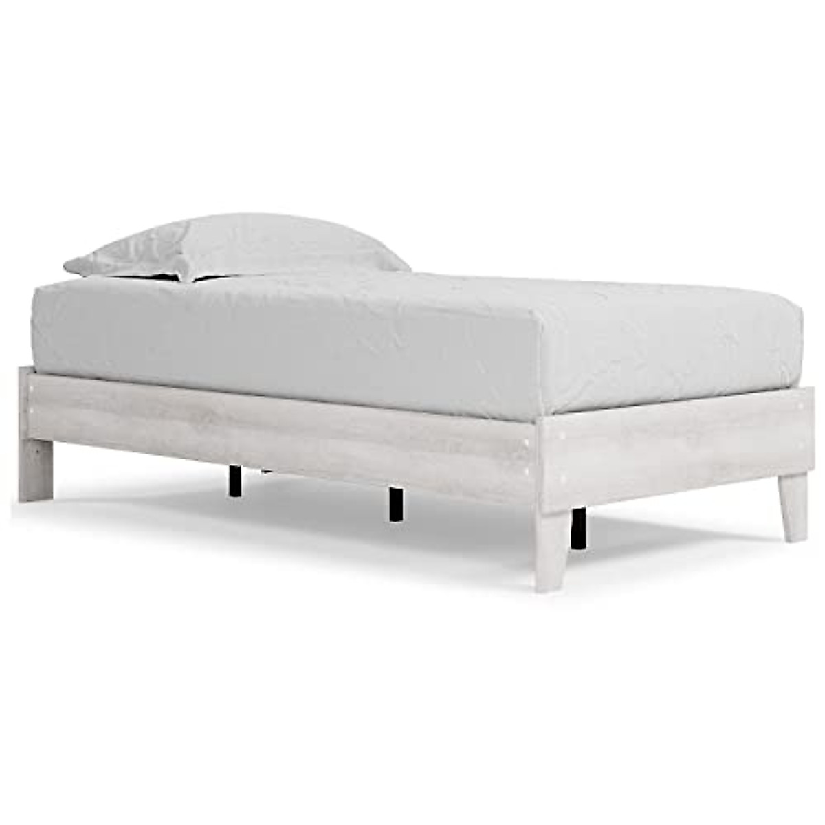 Signature Design by Ashley Paxberry Modern Farmhouse Platform Bed Frame, Twin, Rustic White