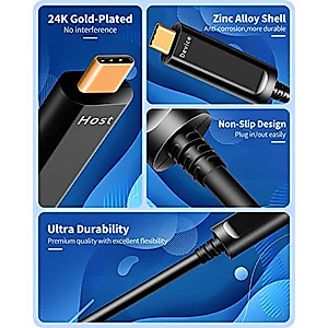 DWLCWY Fiber Optic USB C to USB C Cable(50ft),High Speed 10Gbps USB 3.2 Gen2 Active Optical Cable for VR, Webcam, Laptop,Camera,Projector etc