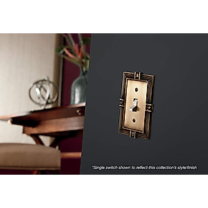 Franklin Brass 64473 Pineapple Single Duplex Outlet Wall Plate, Tumbled Antique Brass
