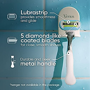 Gillette Venus Platinum Extra Smooth Razors for Women, 1 Venus Razor, 4 Razor Blade Refills, Metal Handle with Anti-Slip Grip