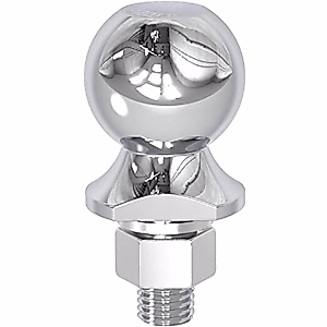 TCE ATRLY2002U Torin Trailer Hitch Ball, 2 Inch Diameter, 3 Ton (6,000 lbs), 1 x 2-1/8-Inch Shank