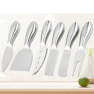 DBZQSCW 6-Piece Cheese Knife Set, Premium Stainless Steel Cheese Knives with Gift Box, Cheese and Charcuterie Board Collection matching tools(6pcs)